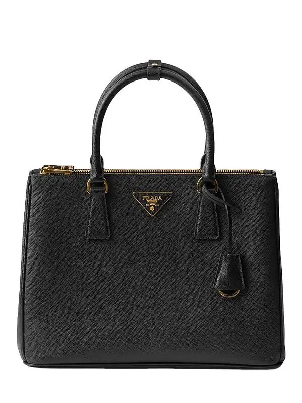 Prada Galleria Large Saffiano Leather Top Handle Bag - Black