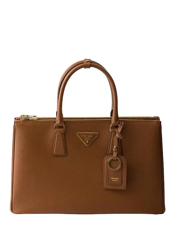Prada Galleria Saffiano Leather Large Bag - Brown