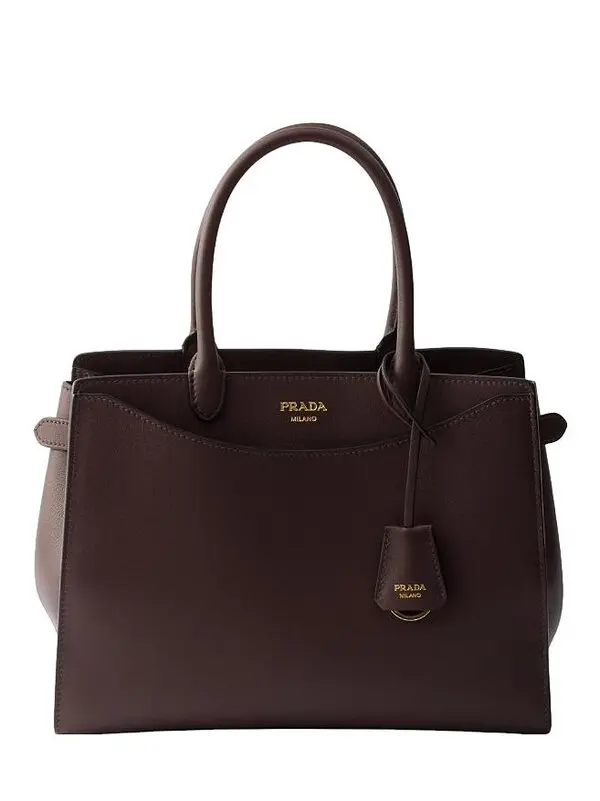 Prada Large Leather Handbag - Brown
