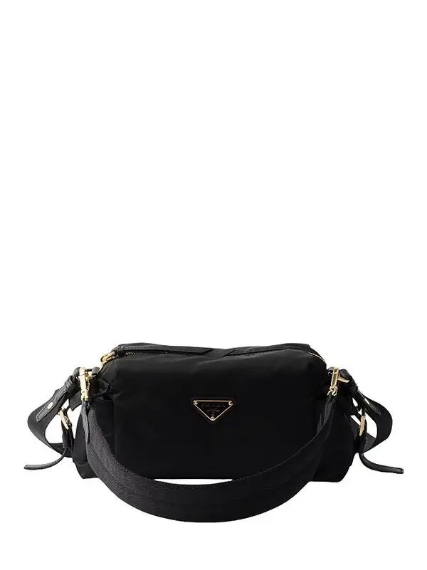 Prada Re-nylon And Leather Shoulder Bag - Black
