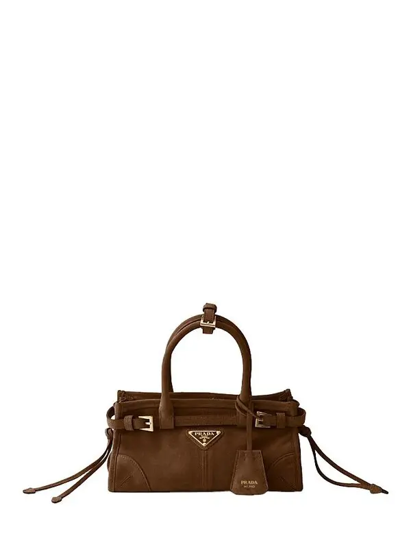 Prada Suede Mini Handbag - Brown