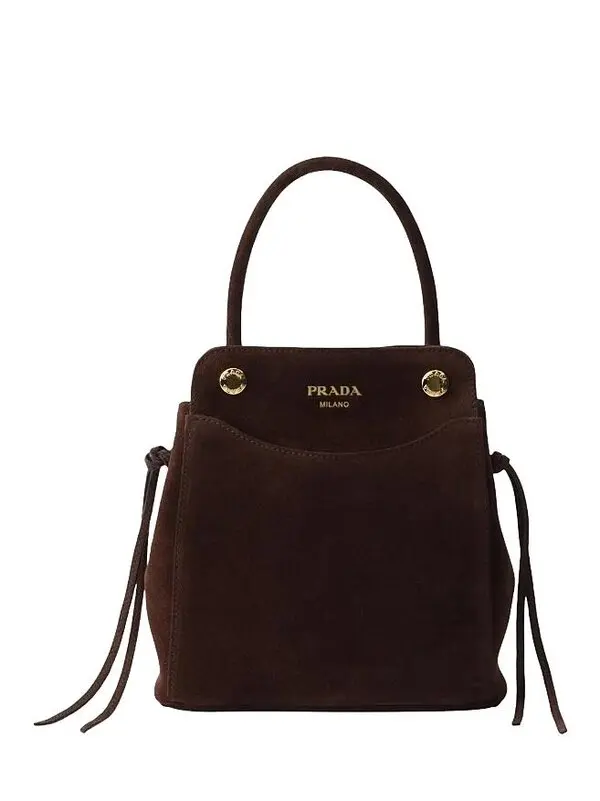 Prada Mini Suede Handbag - Brown