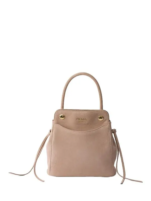 Prada Mini Suede Handbag - Powder