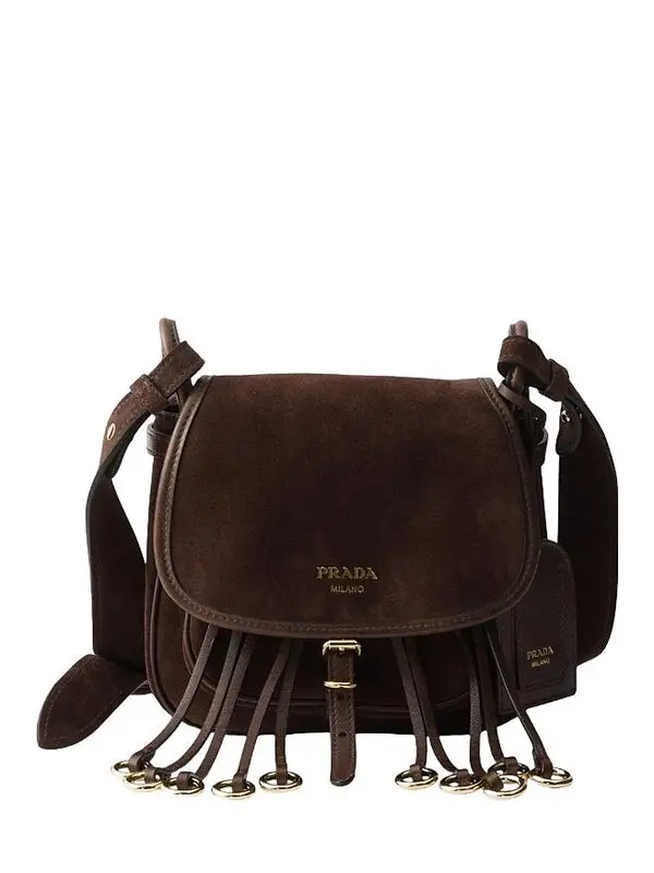 Prada Corsaire Suede Mini Shoulder Bag - Brown