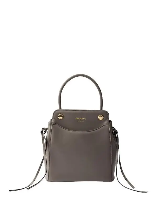 Prada Carry Mini Leather Handbag - Grey