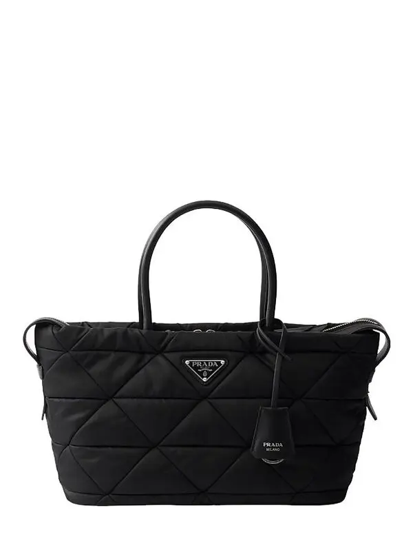 Prada Medium Padded Re-nylon Tote Bag - Black