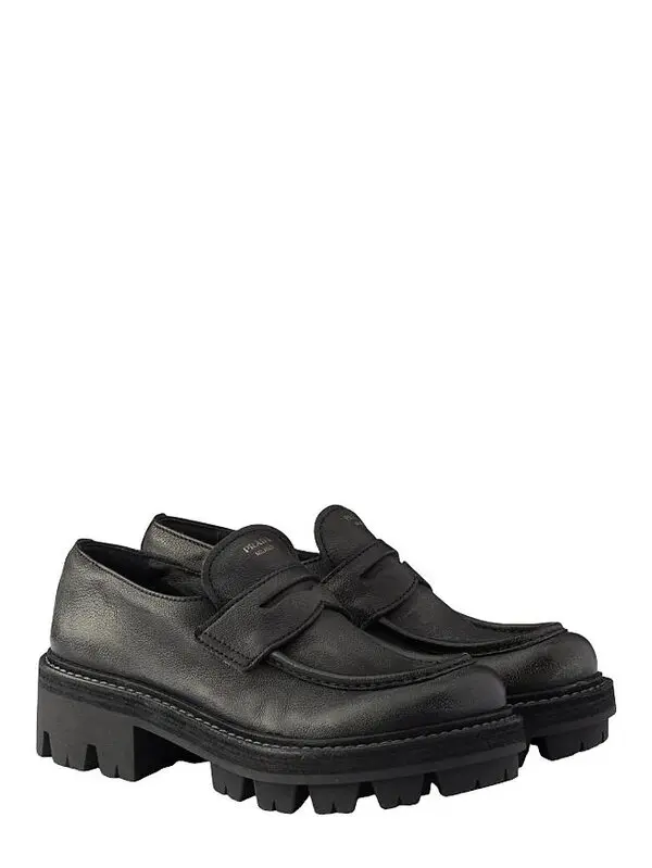 Prada Leather Loafers - Black