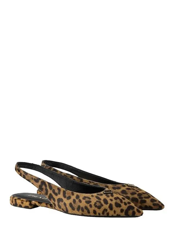 Prada Printed Leather Ballerinas - Neutral