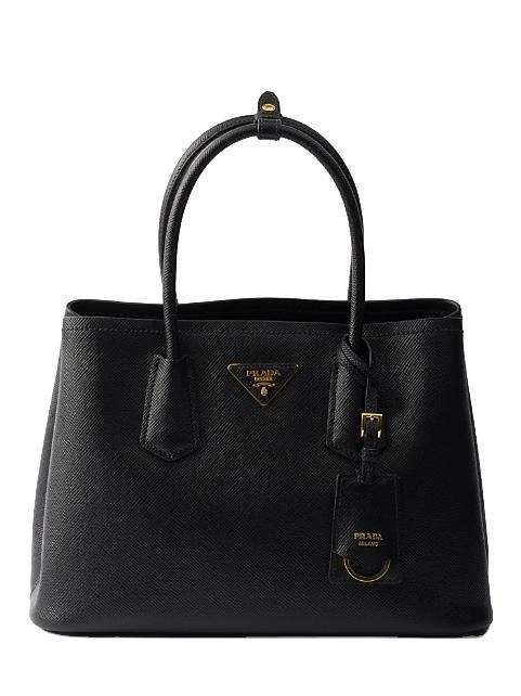 Prada Double Medium Saffiano Leather Bag - Black