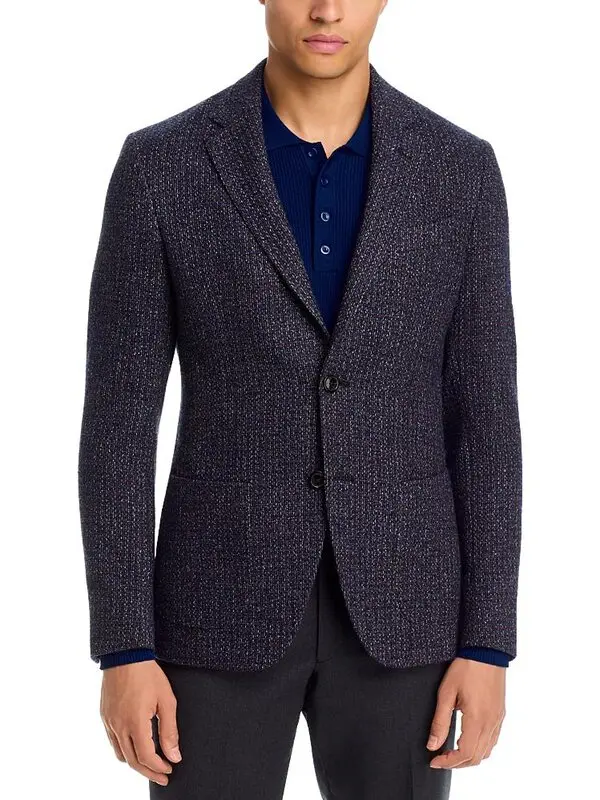 Etro Textured Solid Jacket - Blue Multi