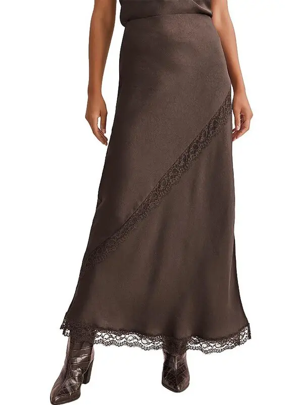 Splendid Penelope Lace Maxi Slip Skirt - Java