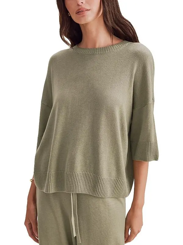 Splendid Georgie Short Sleeve Sweater - Eucalyptus