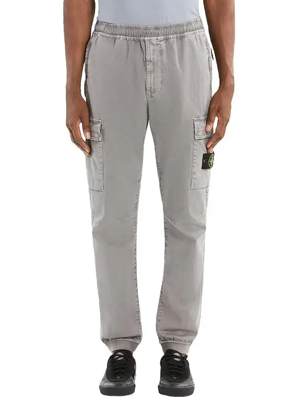 Stone Island Cotton Blend Tapered Cargo Pants - Grey
