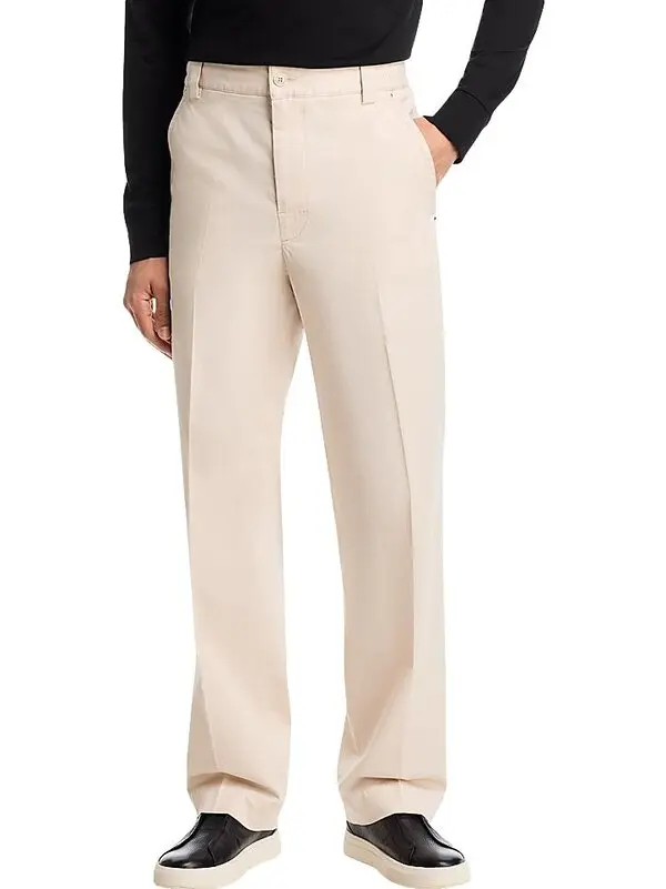 Moncler Tailored Cotton Stretch Pants - Cream