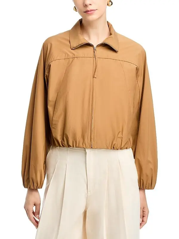 Theory Spread Collar Zip-up Jacket - Bronze