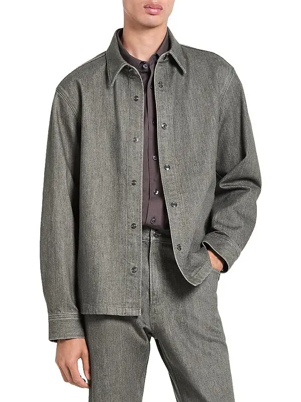 Theory Relaxed Fit Denim Overshirt - Arm