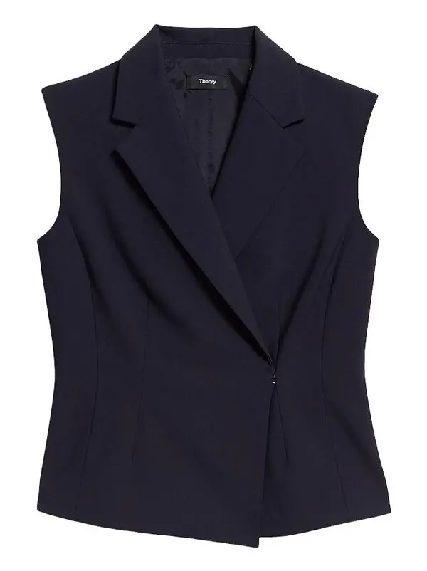 Theory Hourglass Asymmetric Vest - Deep Navy