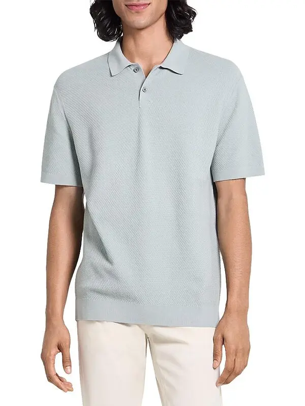 Theory Soris Polo In Fine Bilen - Willow Green