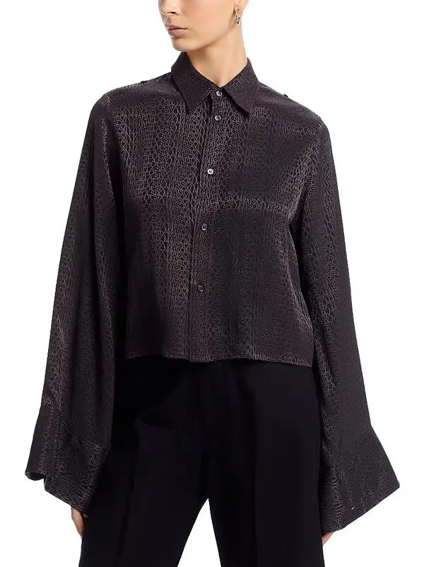 MAISON MARGIELA Long Sleeve Logo Shirt - Black