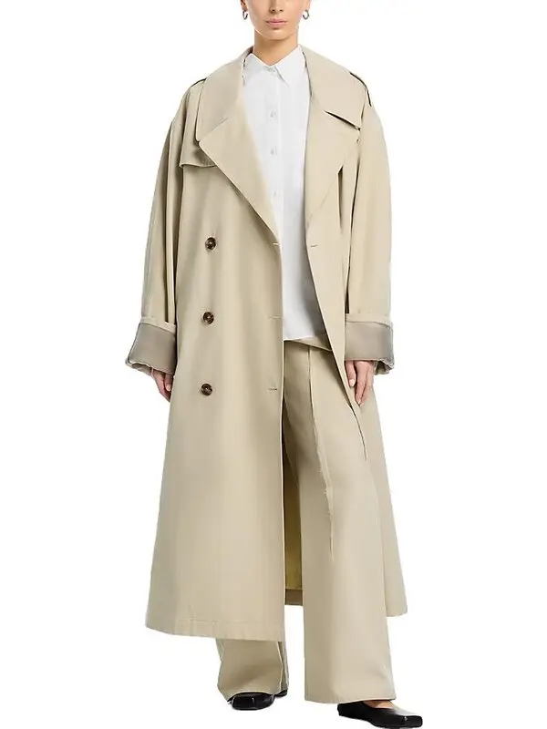 MAISON MARGIELA Belted Cotton Trench Coat - Ecru