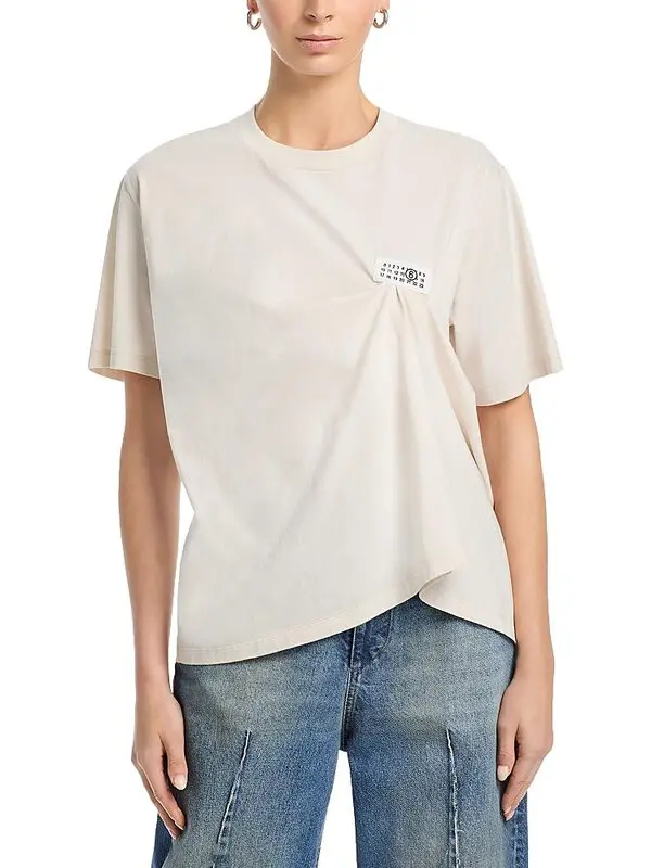 MAISON MARGIELA Short Sleeve Cotton Tee - Ecru