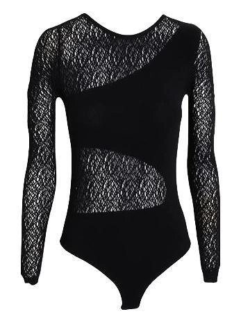 Wolford Bodysuit With Crewneck And Long Sleeves - Black