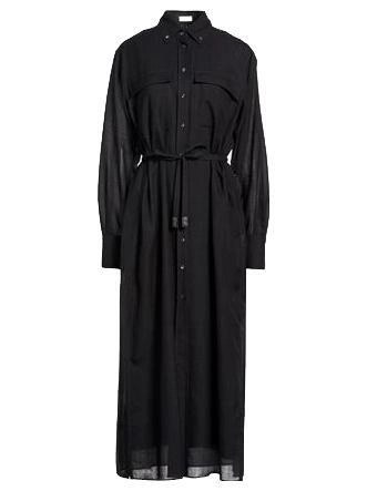 Brunello Cucinelli Charcoal Virgin Wool Maxi Shirt Dress - Grey