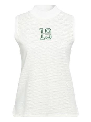 19.70 NINETEEN SEVENTY Sleeveless Mesh Crewneck T-shirt - Ivory