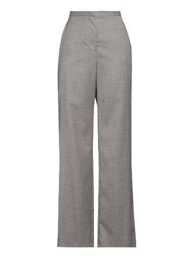 Fabiana Filippi Virgin Wool Glen Plaid Flared Pants - Grey