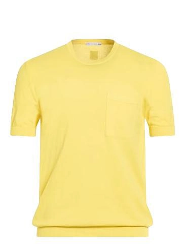 JACOB COHЁN Cotton Crewneck Sweater With Pocket - Yellow