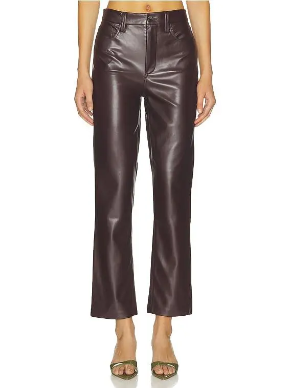Joe's Jeans Lyra Slim Ankle Faux Leather Pants - Cabernet