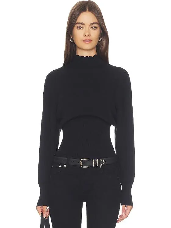 EB DENIM Forest Turtleneck Top - Black