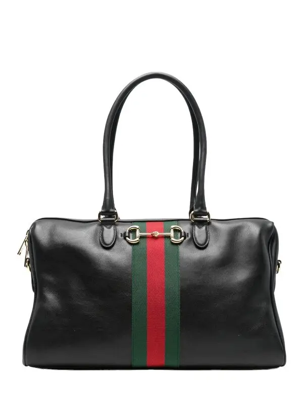 Gucci Borsetto Large Shoulder Bag With Horsebit Detail - Black