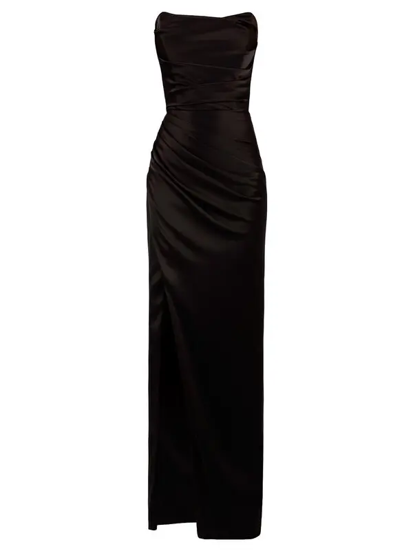 ALINA CERNATESCU Oblivion Corset And Draped Maxi Dress - Black