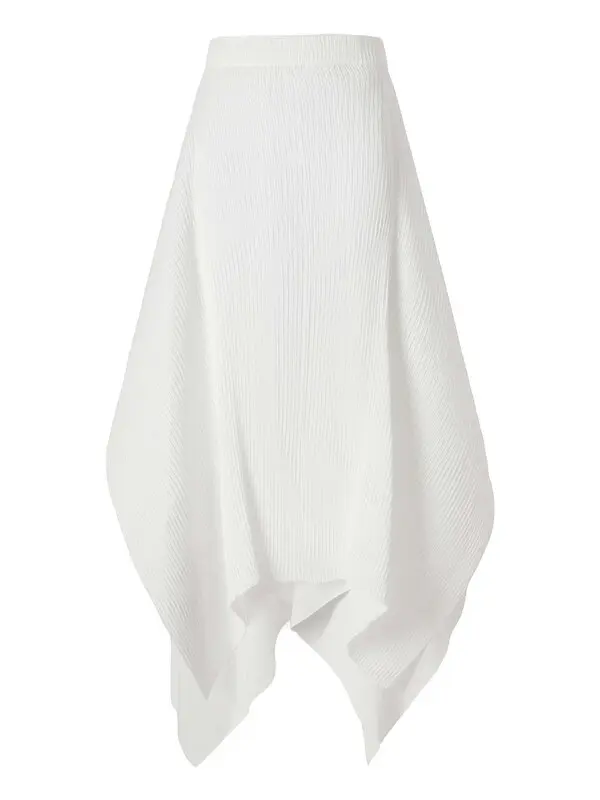 JW Anderson Asymmetric Plissé-crepe Midi Skirt - White