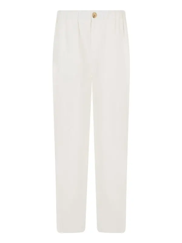 Vince Elastic Waist Straight-leg Pants - White