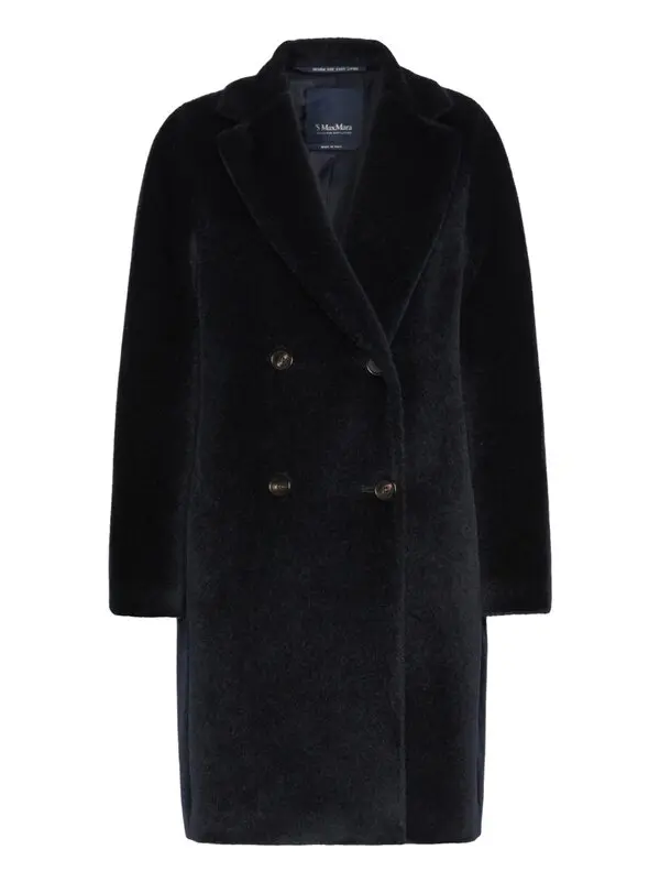 Max Mara Double Breasted Collared Coat - Midnight Blue