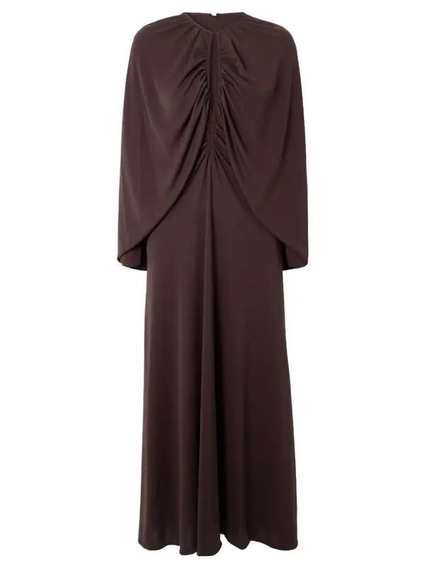 Johanna Ortiz Silent Solstice Cape Effect Satin-jersey Midi Dress - Black