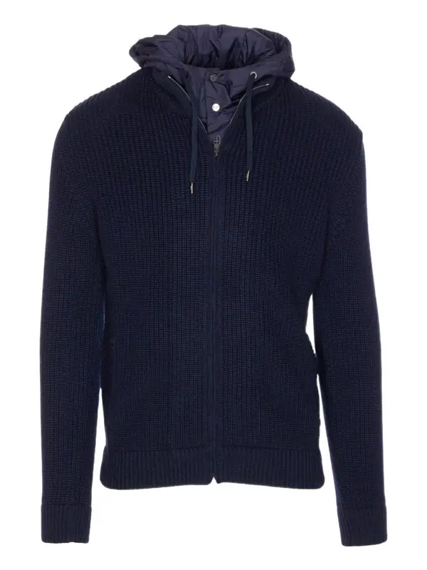 Herno Hooded Zipped Cardigan - Black