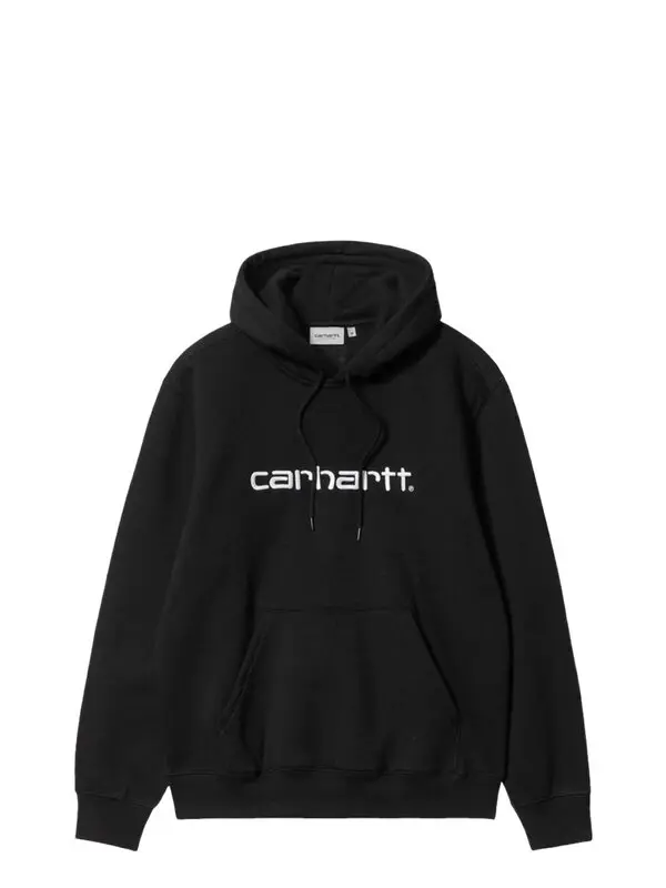 Carhartt Work In Progress Script Logo Kangaroo Hoodie - Black