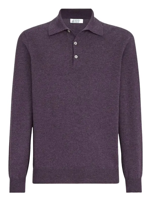 Brunello Cucinelli Cashmere Knitted Polo Shirt - Blueberry
