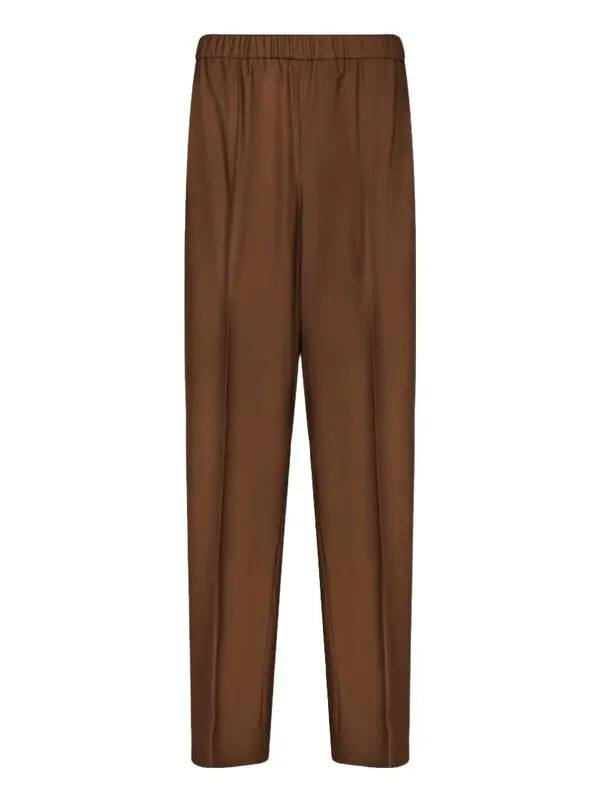 Fabiana Filippi Elasticated-waist Pressed-crease Trousers - Ebony
