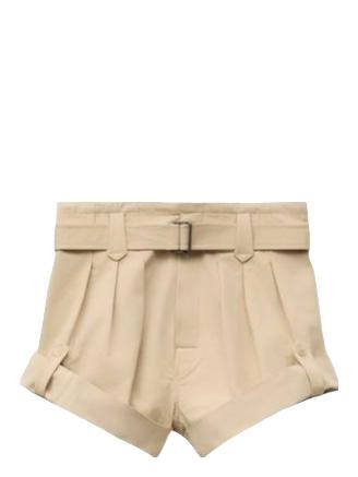 Kenzo Belted Pleated Shorts - Light Brown