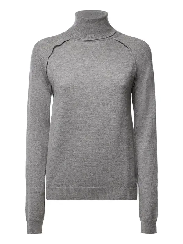 DONDUP Logo Plaque Roll-neck Jumper - Grey