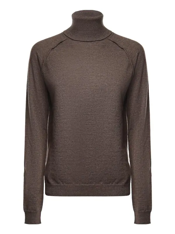 DONDUP Logo Plaque Roll-neck Jumper - Brown