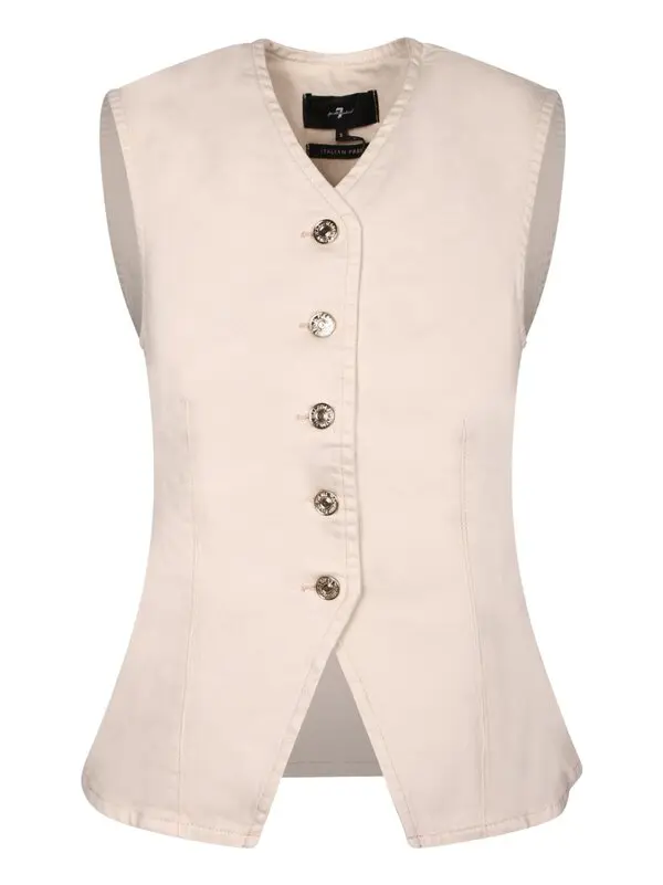 7 For All Mankind Button-front Western-style Vest - Beige