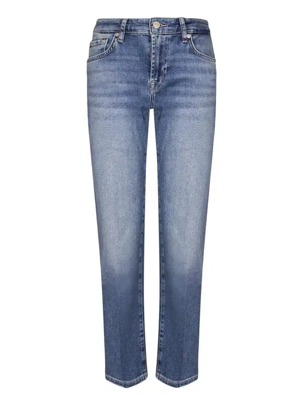 7 For All Mankind Denim Trousers With Belt Loops - Blue