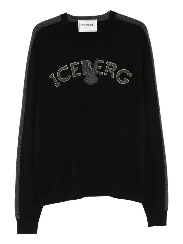 Iceberg Logo Sweater - Black
