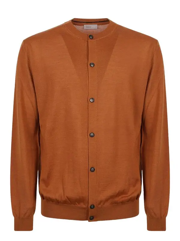 Herno Button-up Fine Knit Sweater - Brown