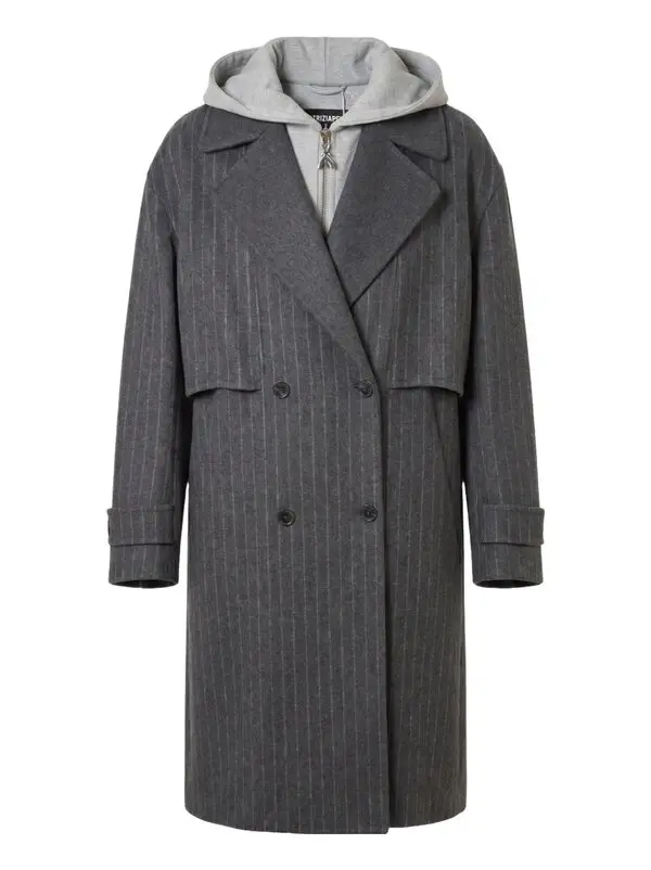 Patrizia Pepe Pinstripe Double-breasted Coat - Grey